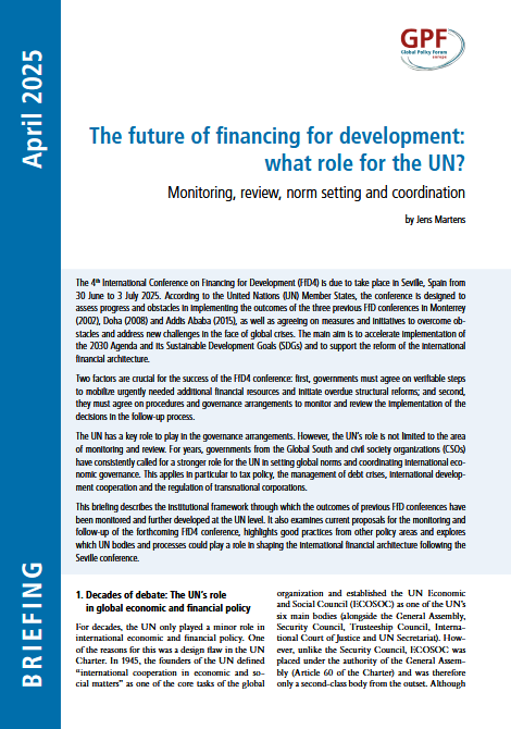 The future of financing for development: what role for the UN? | Global Policy Forum